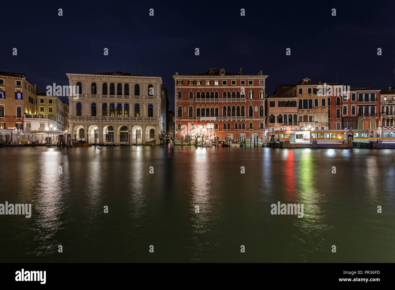 Narrow canal in Venice, Italy. Night view Stock Photo - Alamy