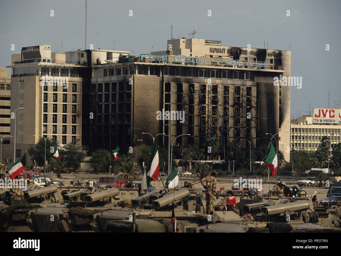 The Sheraton hotel in Kuwait City during the first days of liberation ...
