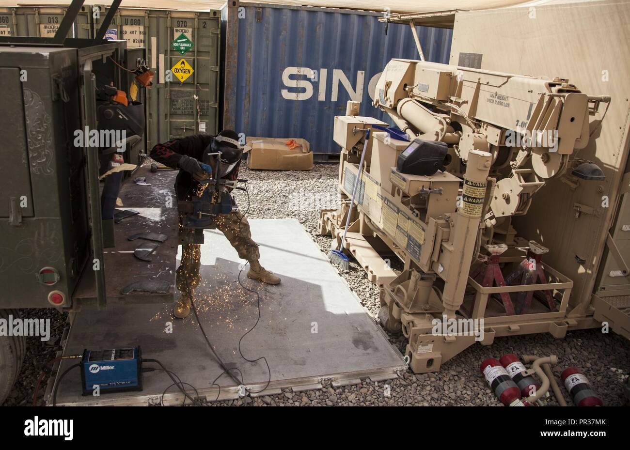 U.S. Army Spc. Titus Wright, deployed in support of Combined Joint Task ...
