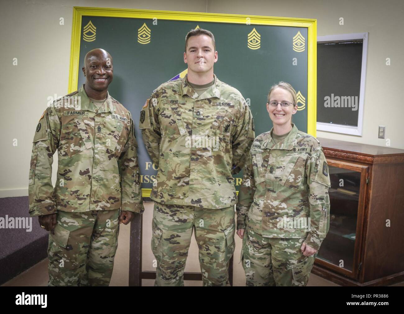 Command Sgt. Maj. Ronnie Farmer (Left), command sergeant major, 335th ...