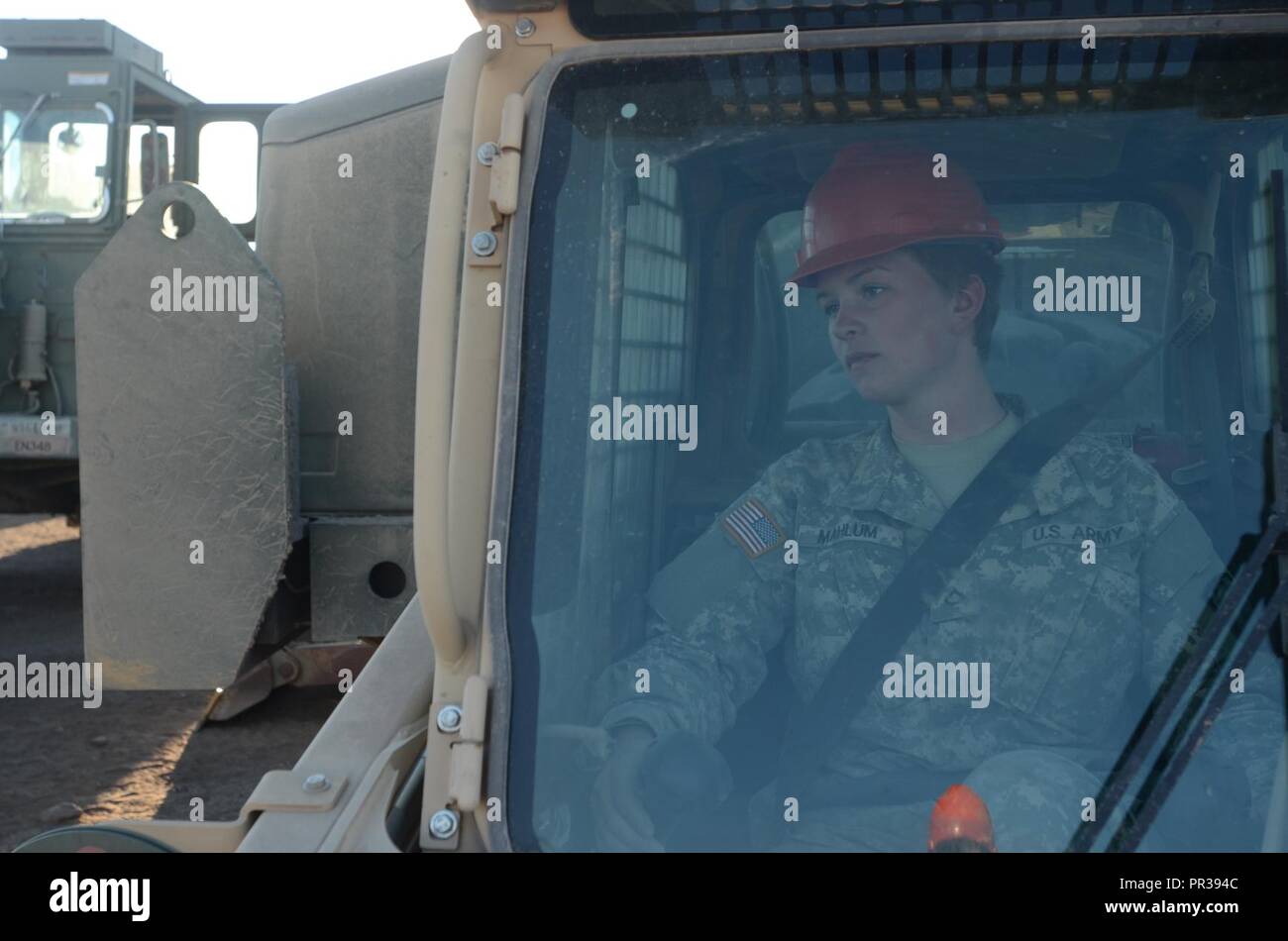 U.S. Army Reserve Pfc. Clara Mahlum of the 317th Engineer Construction ...