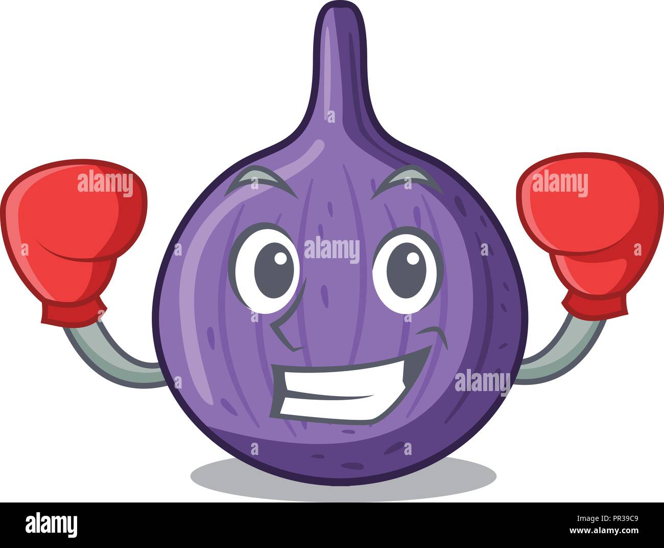 Boxing character fig fruit for healthy lifestyle vector illustration ...
