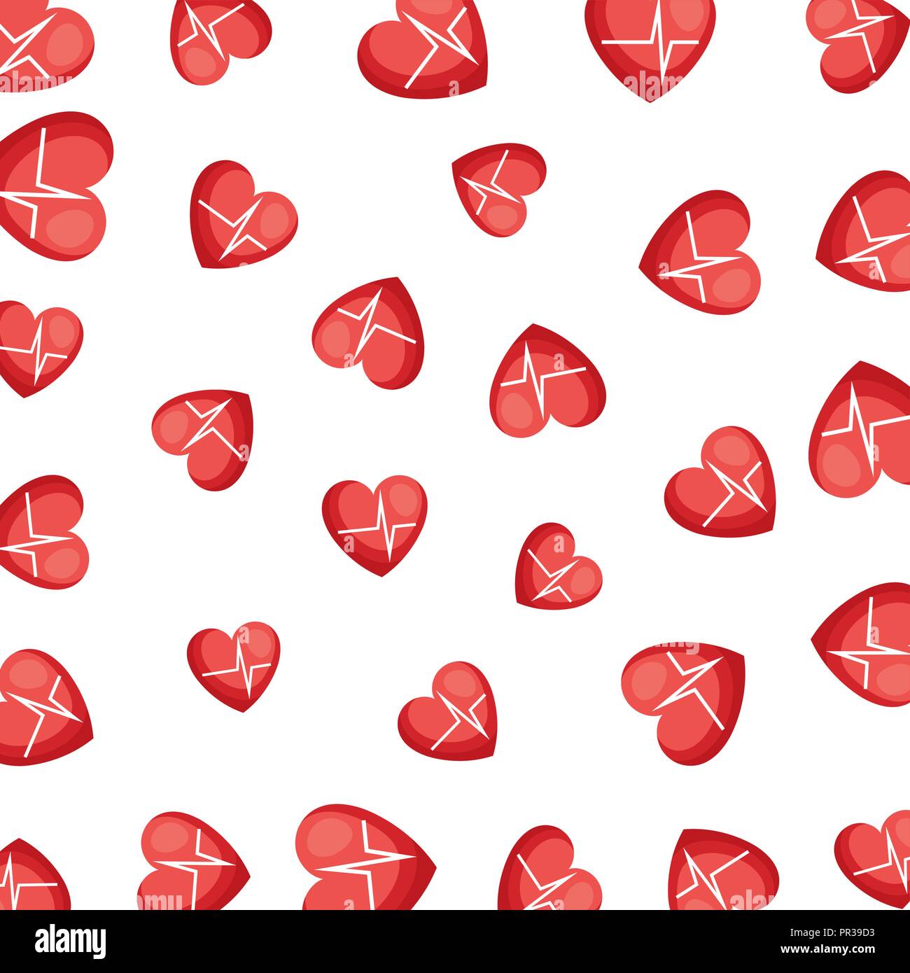 heart cardiology pattern background vector illustration design Stock ...