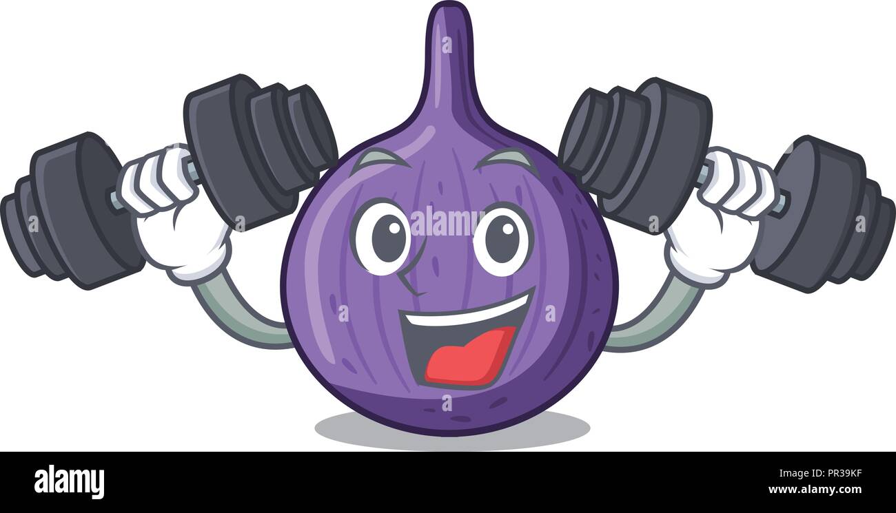 Fitness character fig fruit for healthy lifestyle vector illustration ...