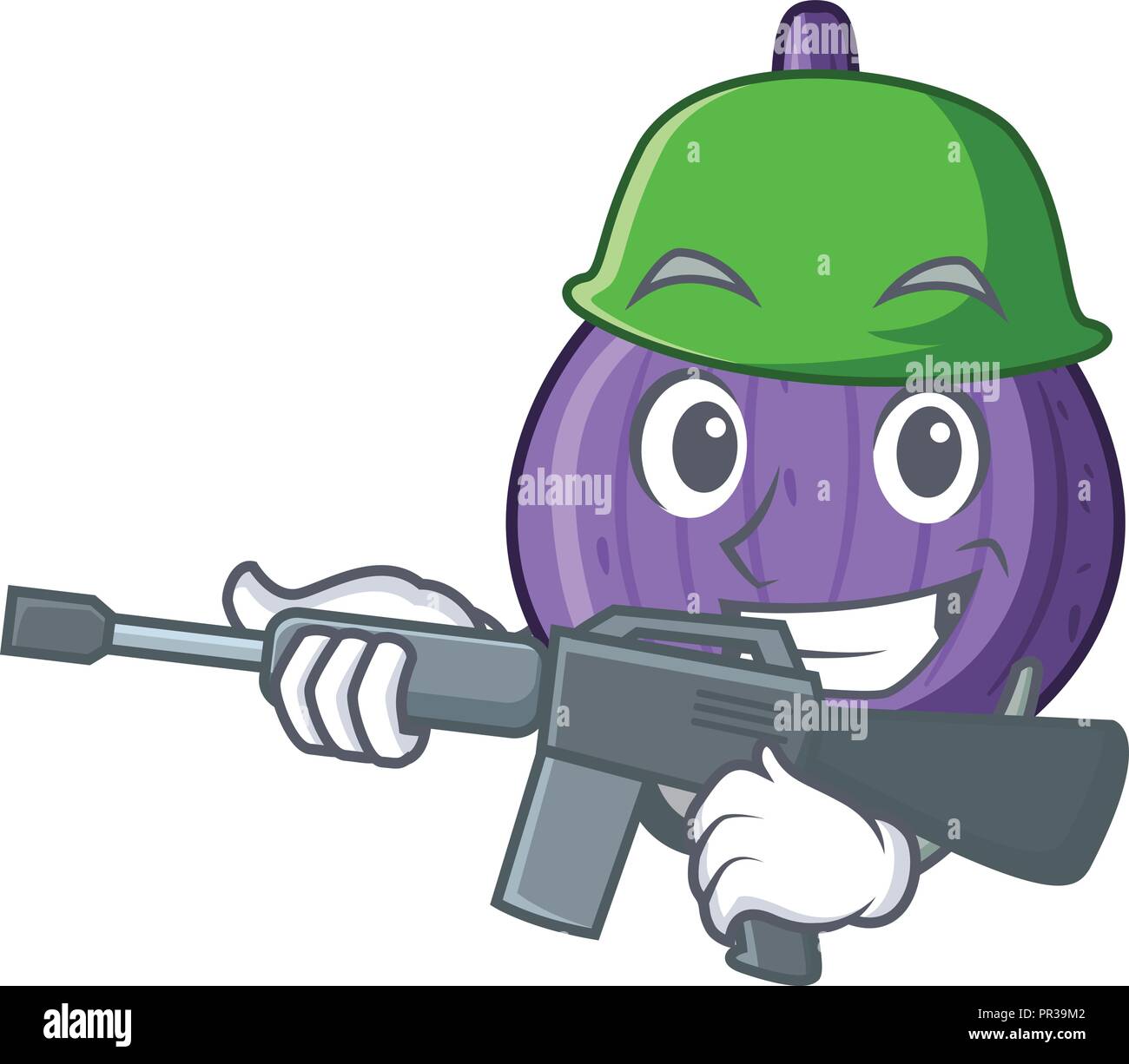 Army character fig fruit for healthy lifestyle vector illustration ...