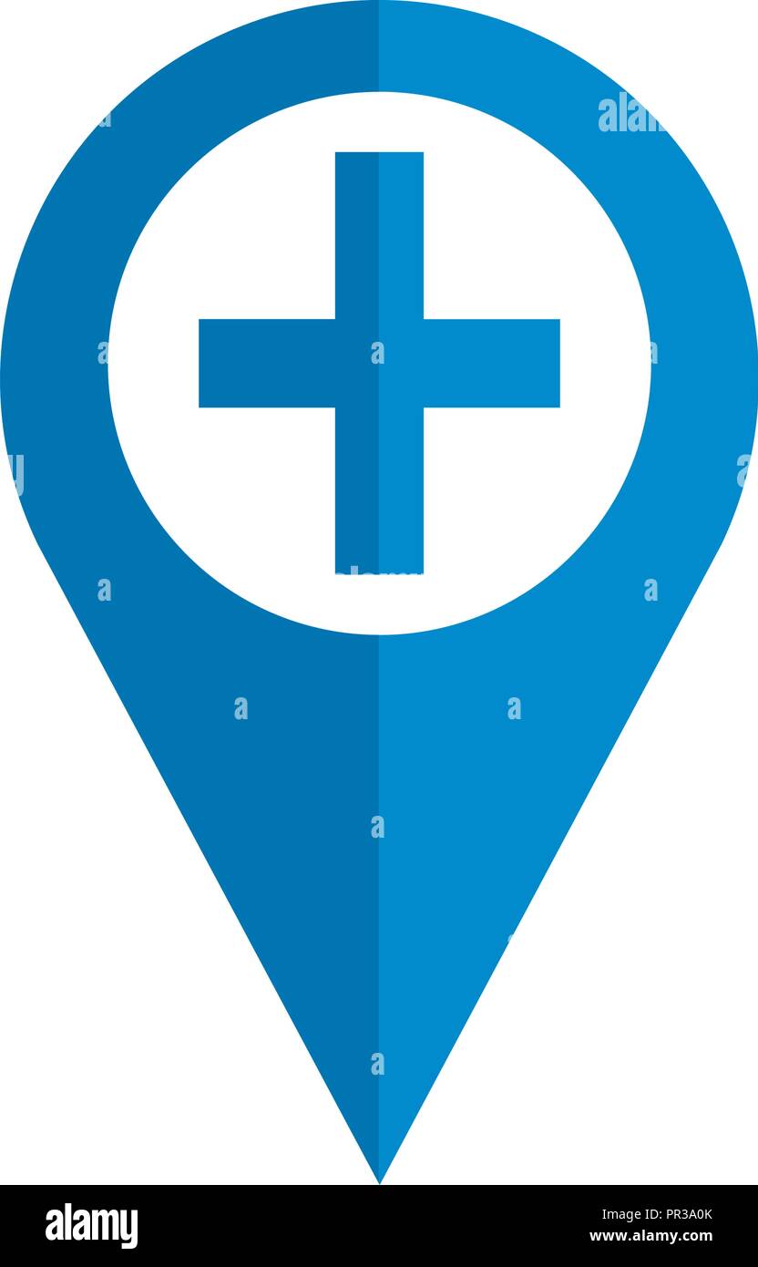 pin location with medical cross vector illustration design Stock Vector ...