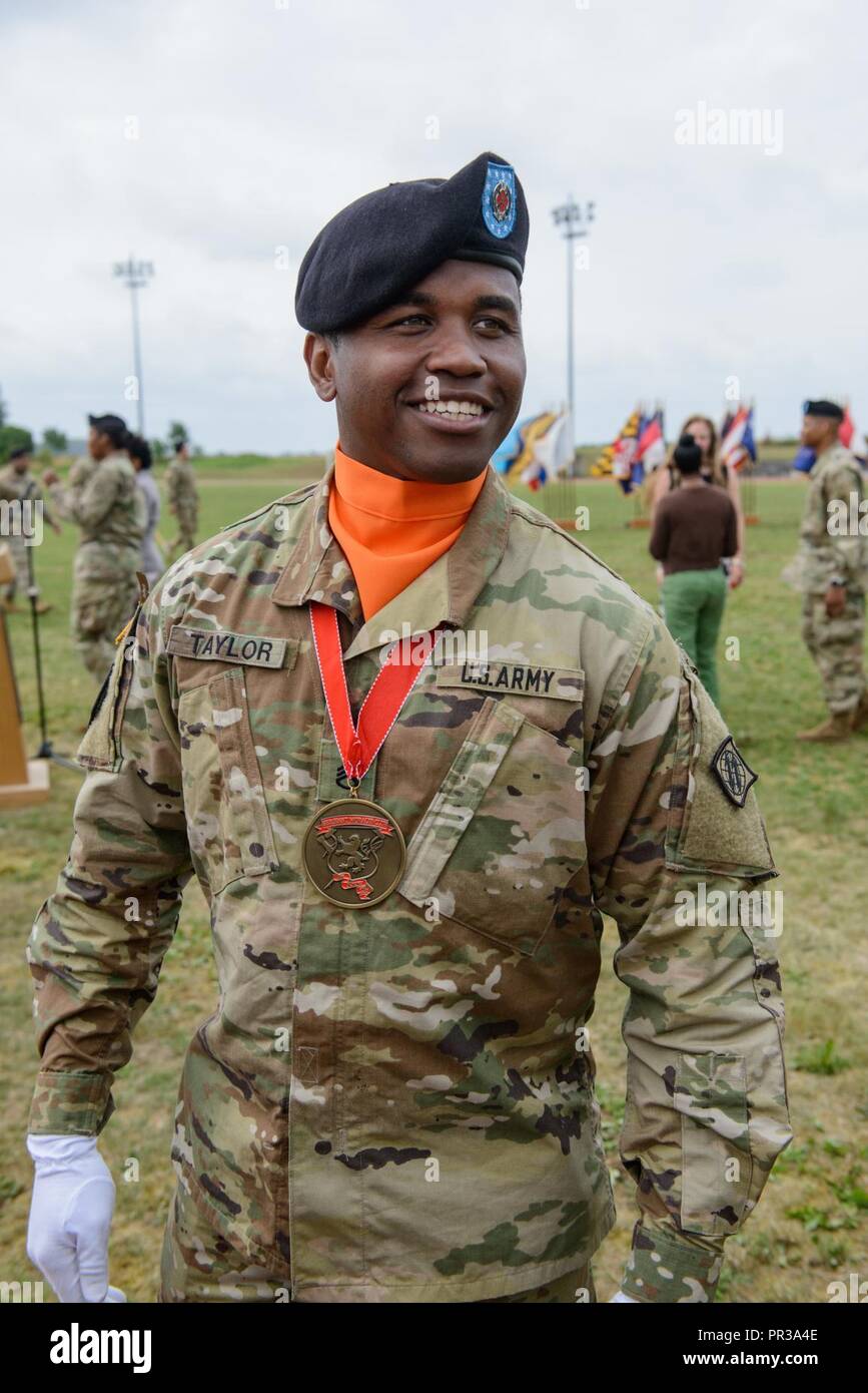 U.S. Army Staff Sgt. Ondre Taylor, 39th Signal Battalion, poses with ...