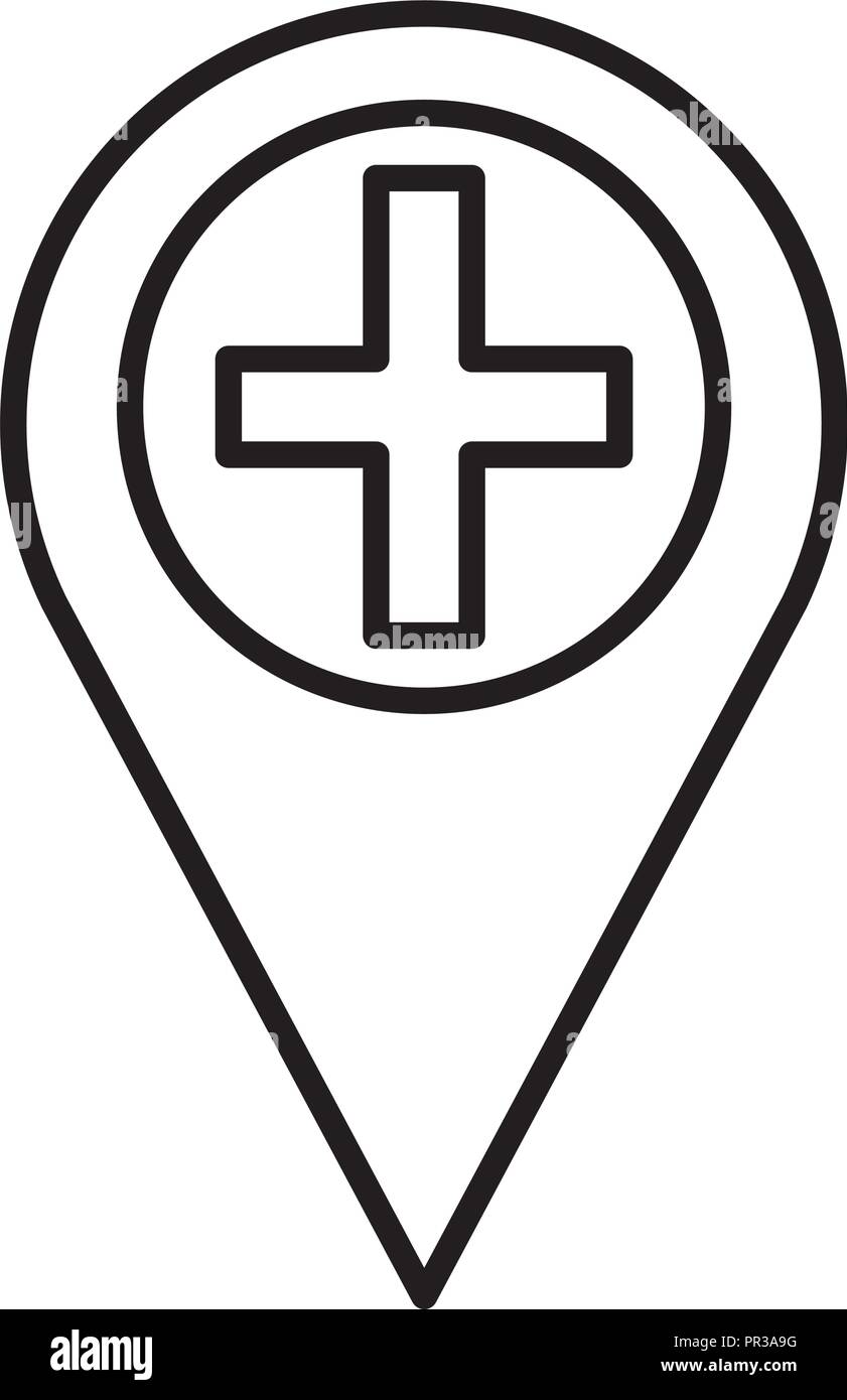 pin location with medical cross vector illustration design Stock Vector ...