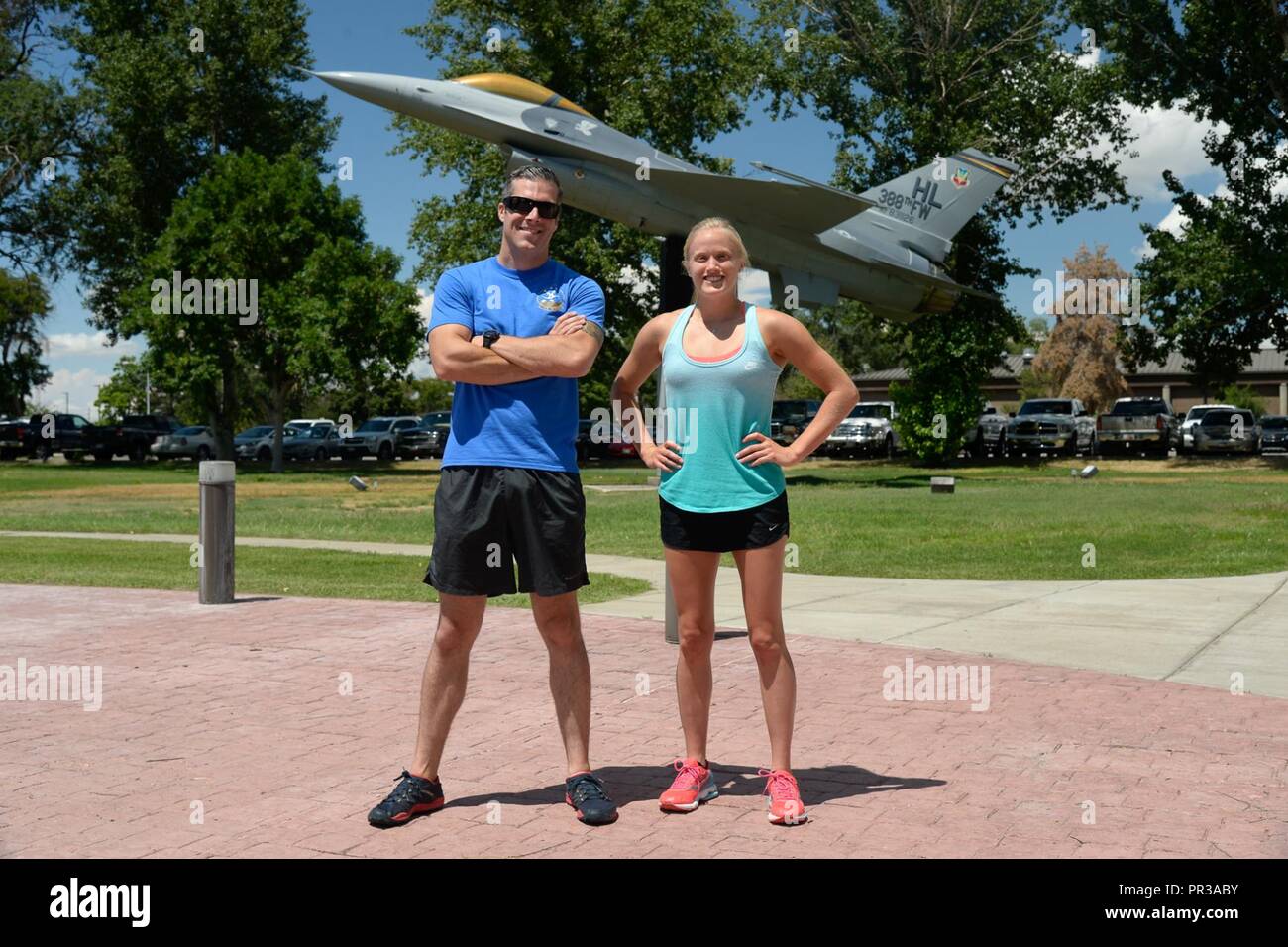 Senior Airman Charles Henderson and 1st Lt. Mary Boyle pose for a photo ...