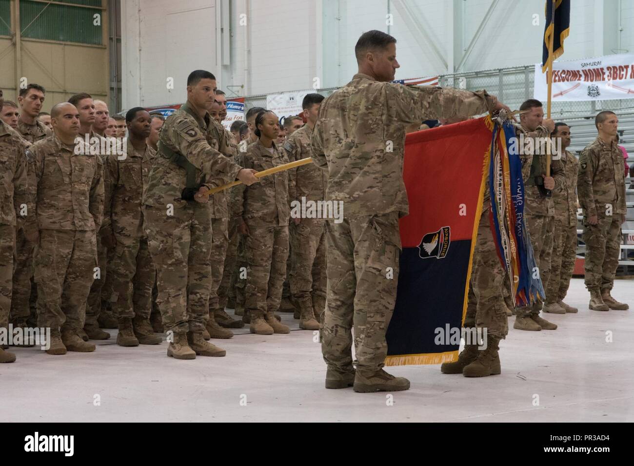Rakkasan Soldiers uncase their colors as a sign of the brigade ...