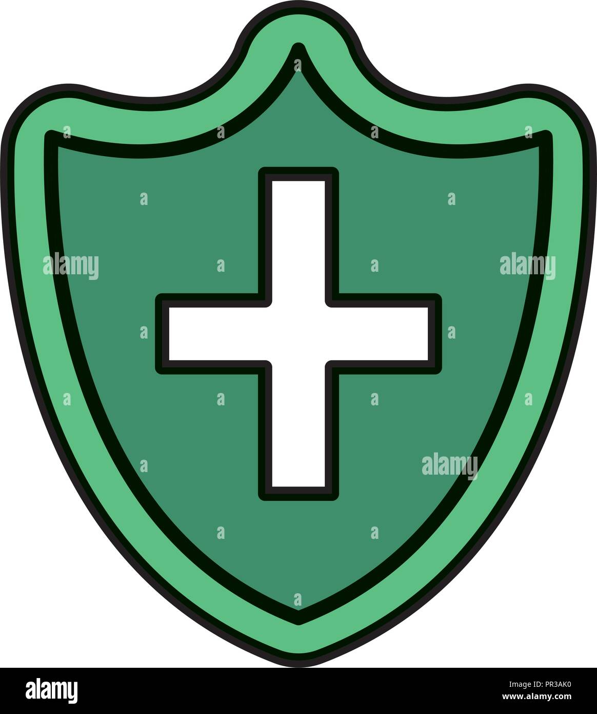 shield with cross icon vector illustration design Stock Vector Image ...