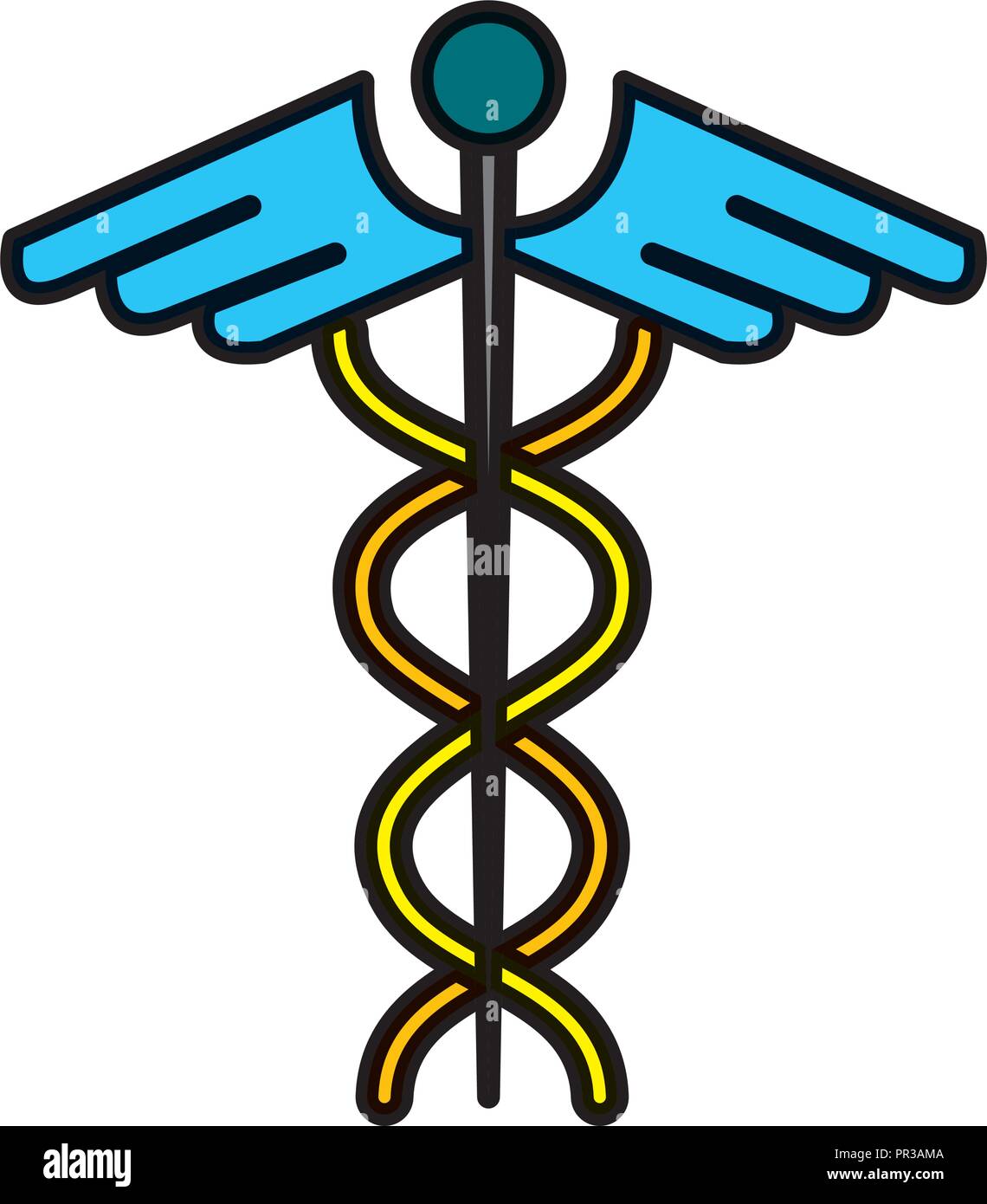 medical symbol with wings and snake vector illustration design Stock ...