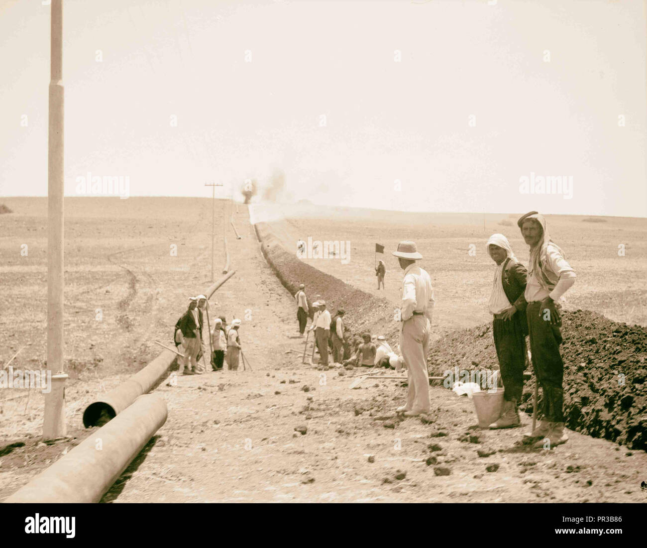 I.P.C. [i.e., Iraq Petroleum Company]. Preparing trench for pipe line ...