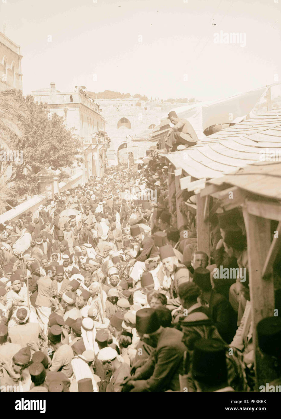 Nebi Musa, 1937; at shrine, procession, Jerusalem, Israel Stock Photo ...
