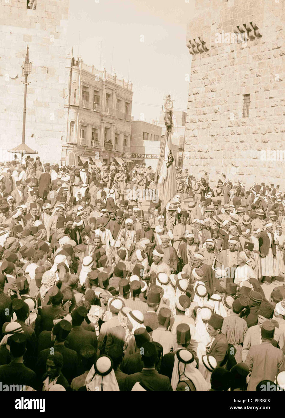 Nebi Musa, 1937 at shrine and procession at Jerusalem. 1937, Israel ...