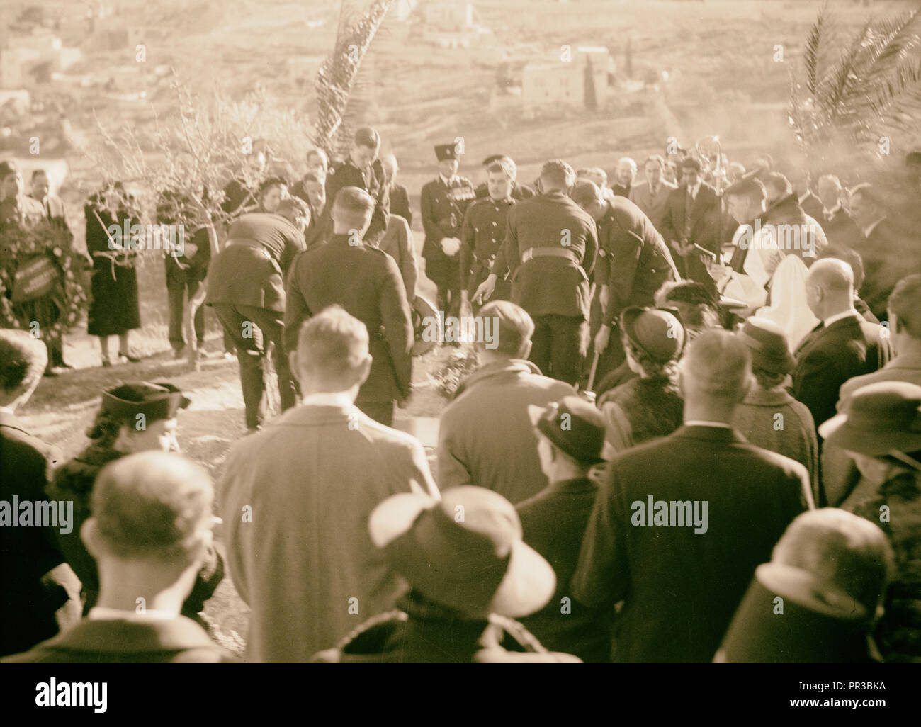 Disturbance 1938. Funeral of the late Mr. Starkey. Photograph shows the ...