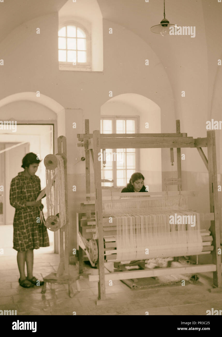 Women's Institute, One of the weaving rooms, 1 loom, upright. 1934 ...