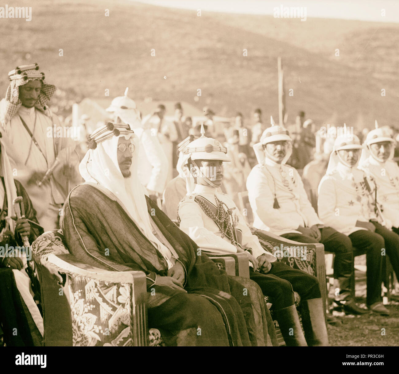 Prince Emir Saud's visit to Emir Abdullah in Amman, Transjordan. At the ...