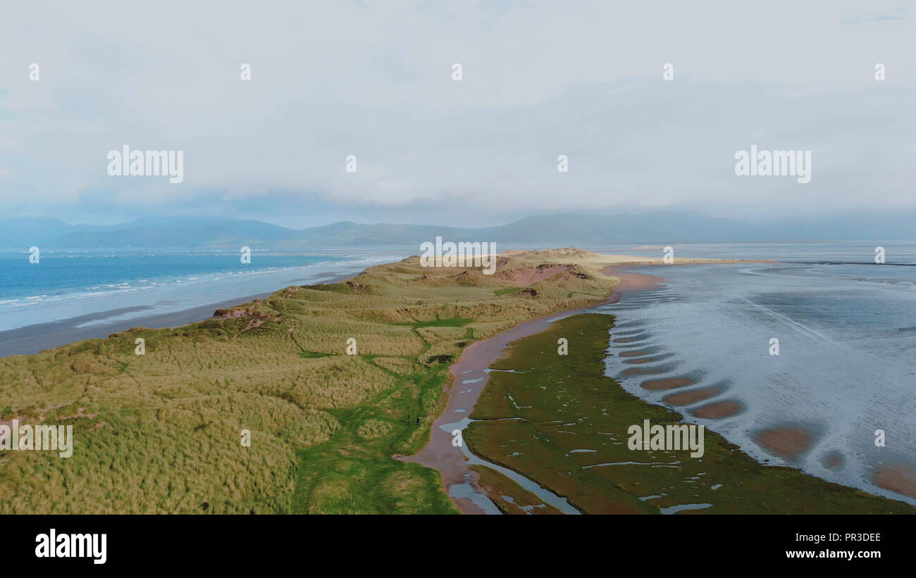 Aerial view over dunes at the Atlantic coast in Ireland Stock Photo - Alamy