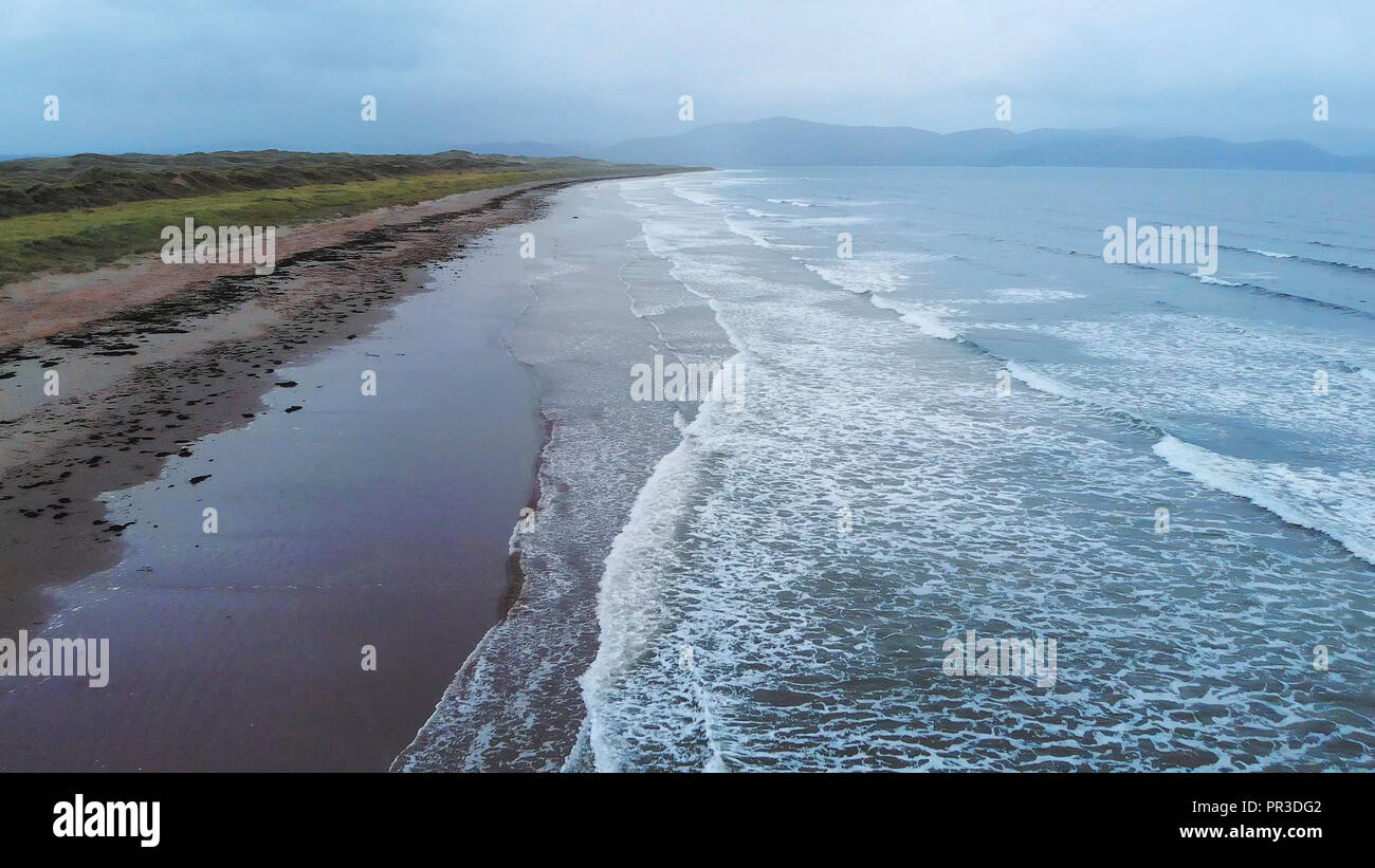 Inch beach in Ireland from above – amazing aerial footage Stock Photo ...