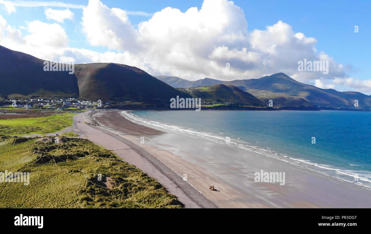 Beautiful Rossbeigh beach in Ireland – aerial view Stock Photo - Alamy