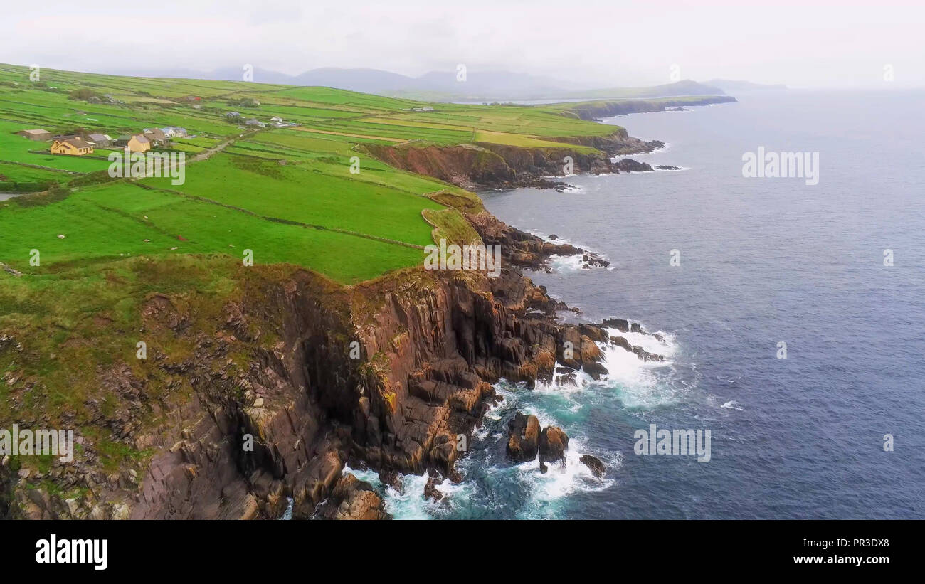 The wonderful coastline of Dingle Peninsula at the west coast of ...