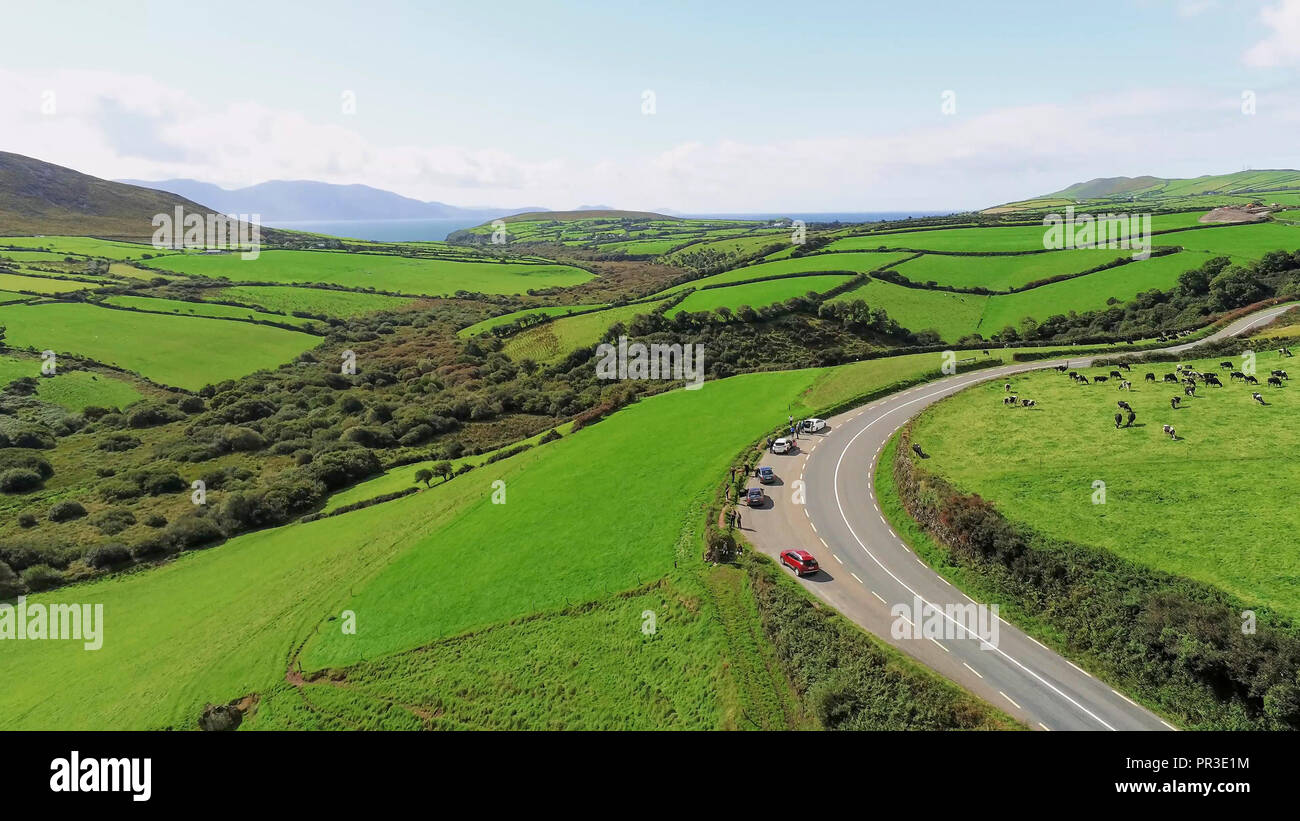 Aerial view over the typical landscape of Ireland Stock Photo - Alamy
