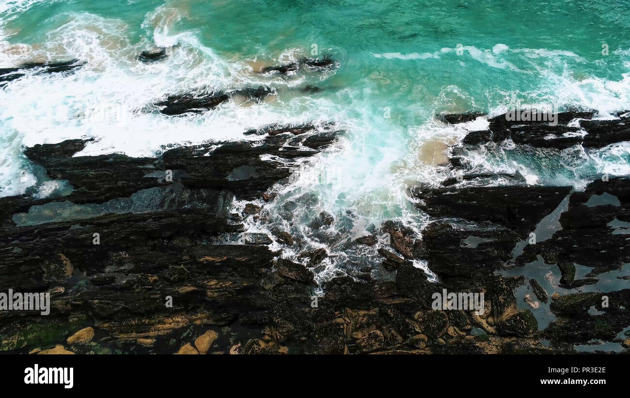Aerial view over wild Atlantic Ocean water Stock Photo - Alamy