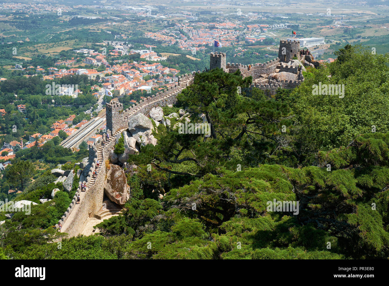 SINTRA, PORTUGAL - JULY 03, 2016: The beautiful view from the Royal ...