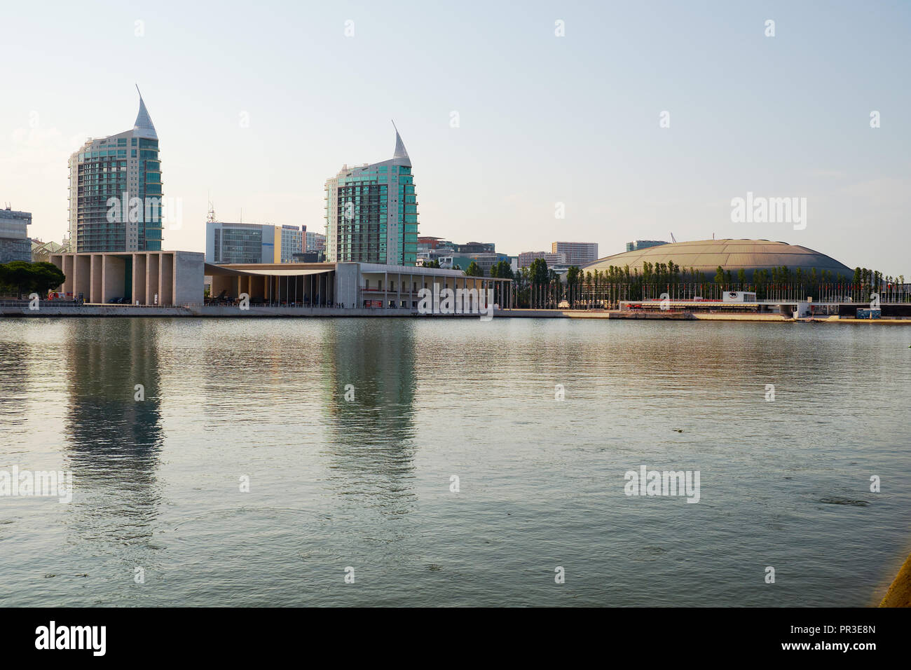 LISBON, PORTUGAL - JULY 04, 2016: The view of modern buildings and ...