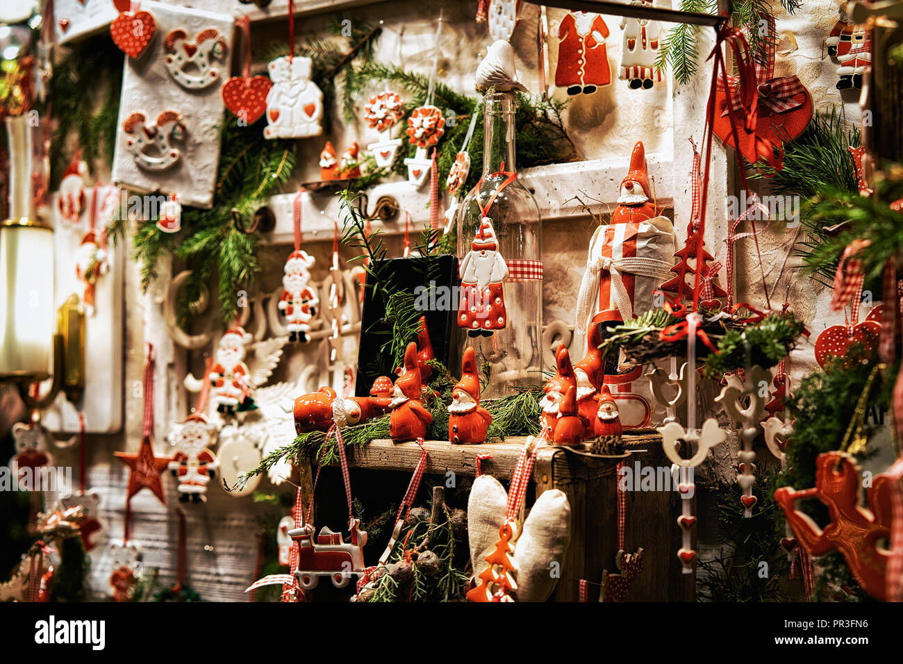 Glass Christmas Tree Decorations on Night Market in Gendarmenmarkt in ...