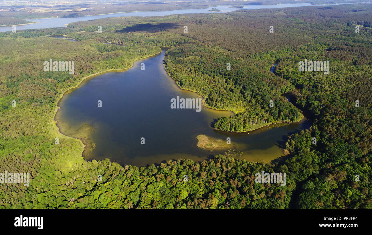 Aerial view of the lake's in Masuria District, Poland Stock Photo - Alamy
