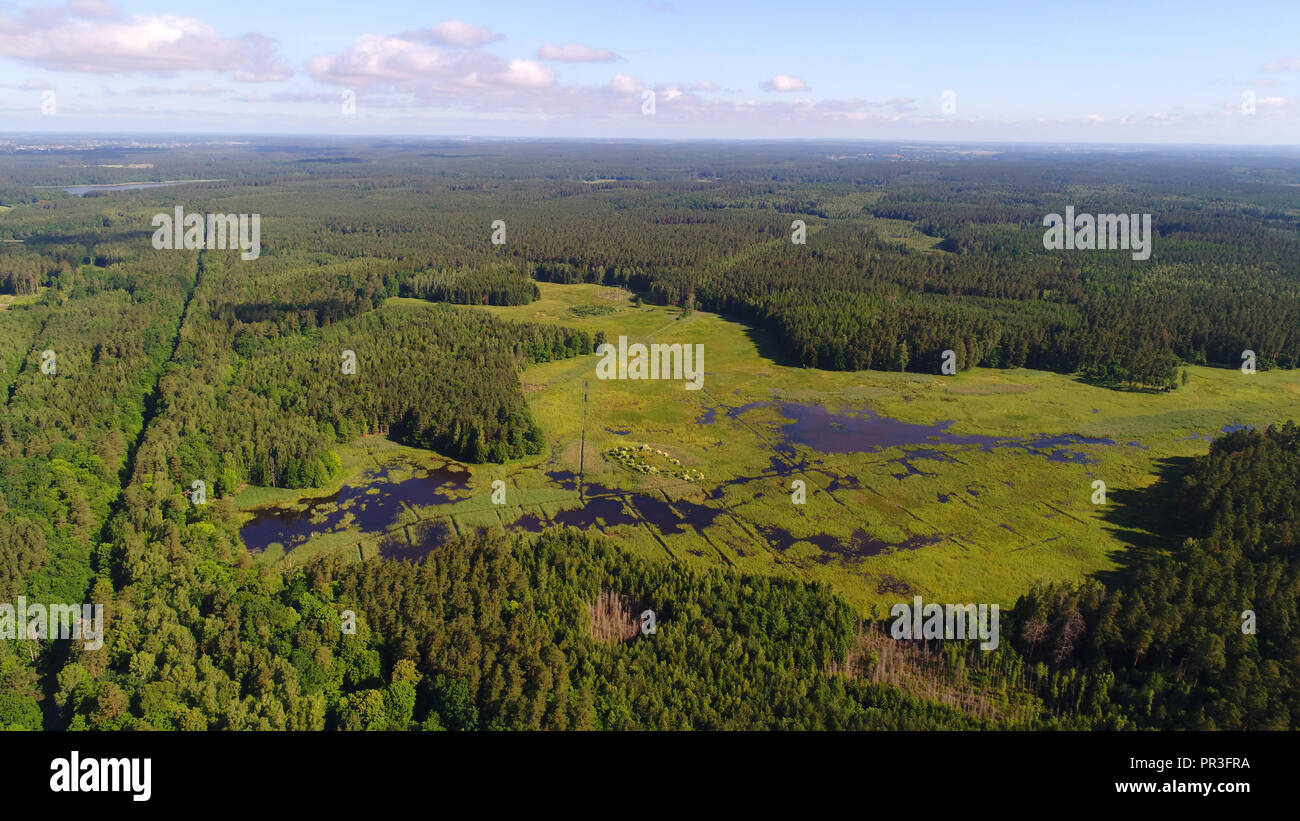 Aerial view of the lake's in Masuria District, Poland Stock Photo - Alamy