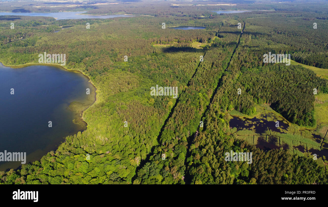 Aerial view of the lake's in Masuria District, Poland Stock Photo - Alamy