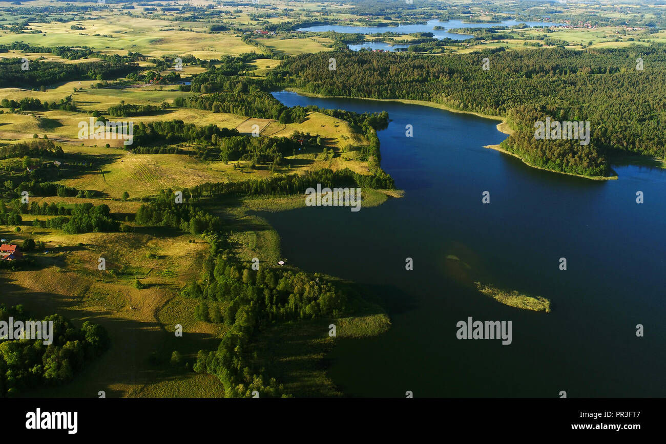 Aerial view of the lake's in Masuria District, Poland Stock Photo - Alamy