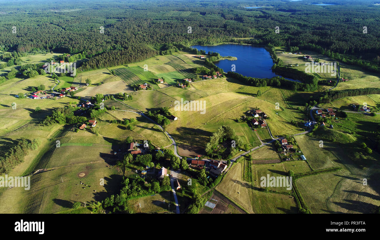 Aerial view of the lake's in Masuria District, Poland Stock Photo - Alamy