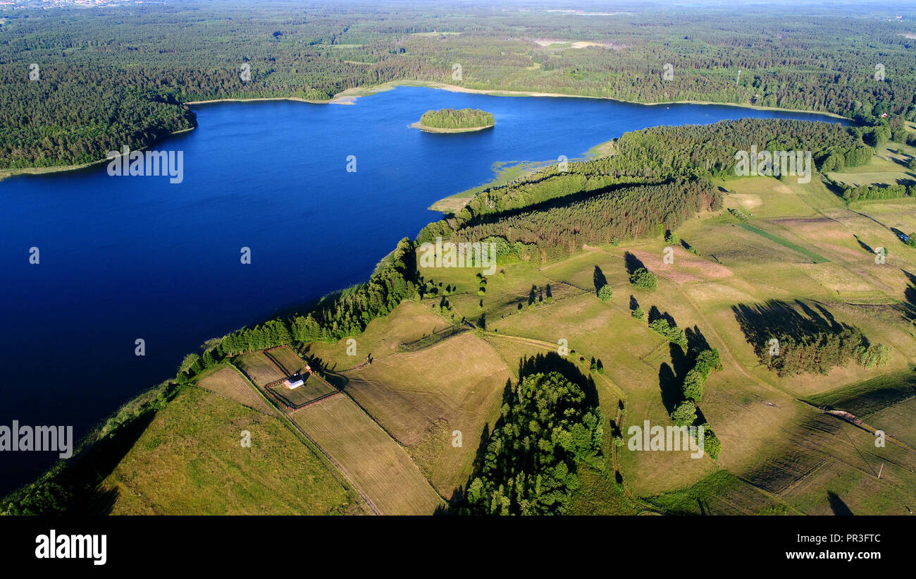 Aerial view of the lake's in Masuria District, Poland Stock Photo - Alamy