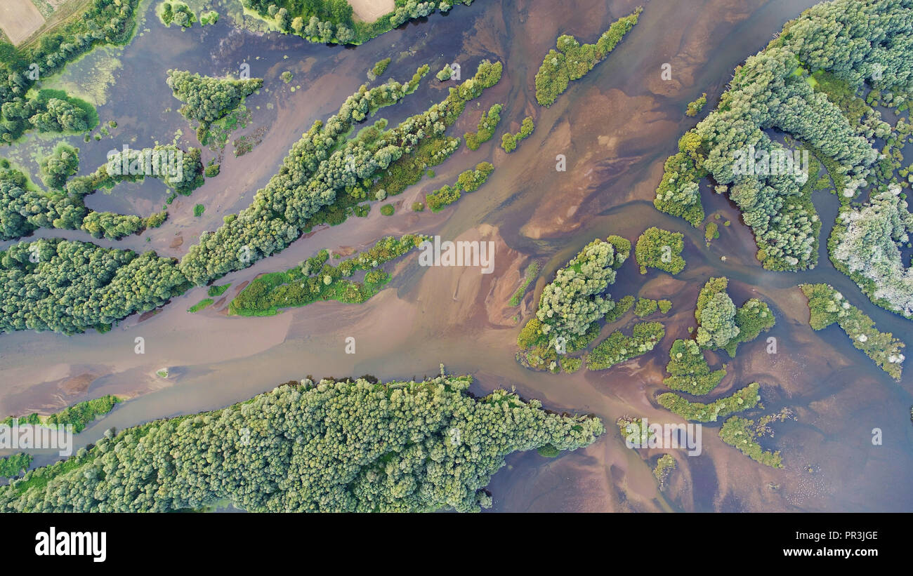 Aerial landscape - river delta Stock Photo - Alamy
