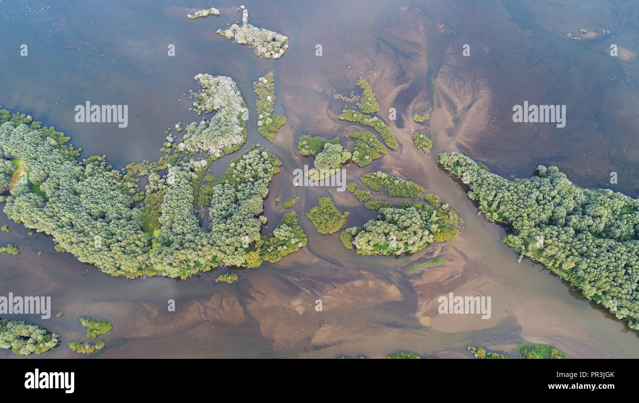 Aerial landscape - river delta Stock Photo - Alamy