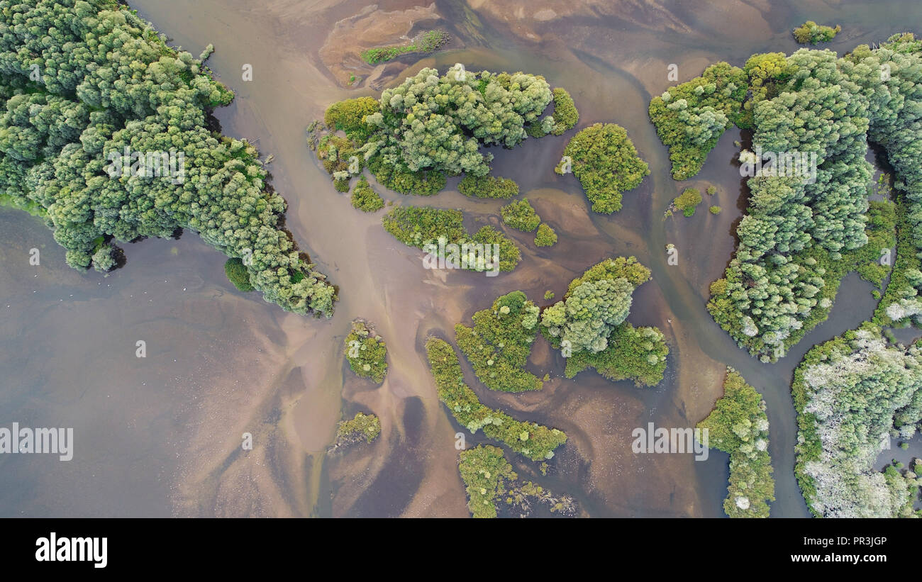Aerial landscape - river delta Stock Photo - Alamy