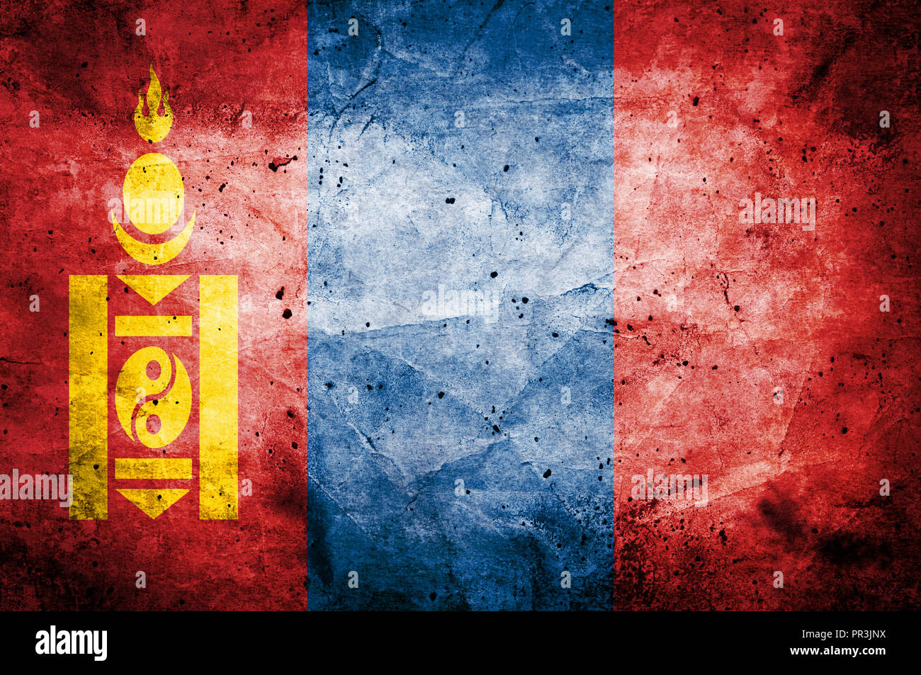 Grunge flag mongolia hi-res stock photography and images - Alamy