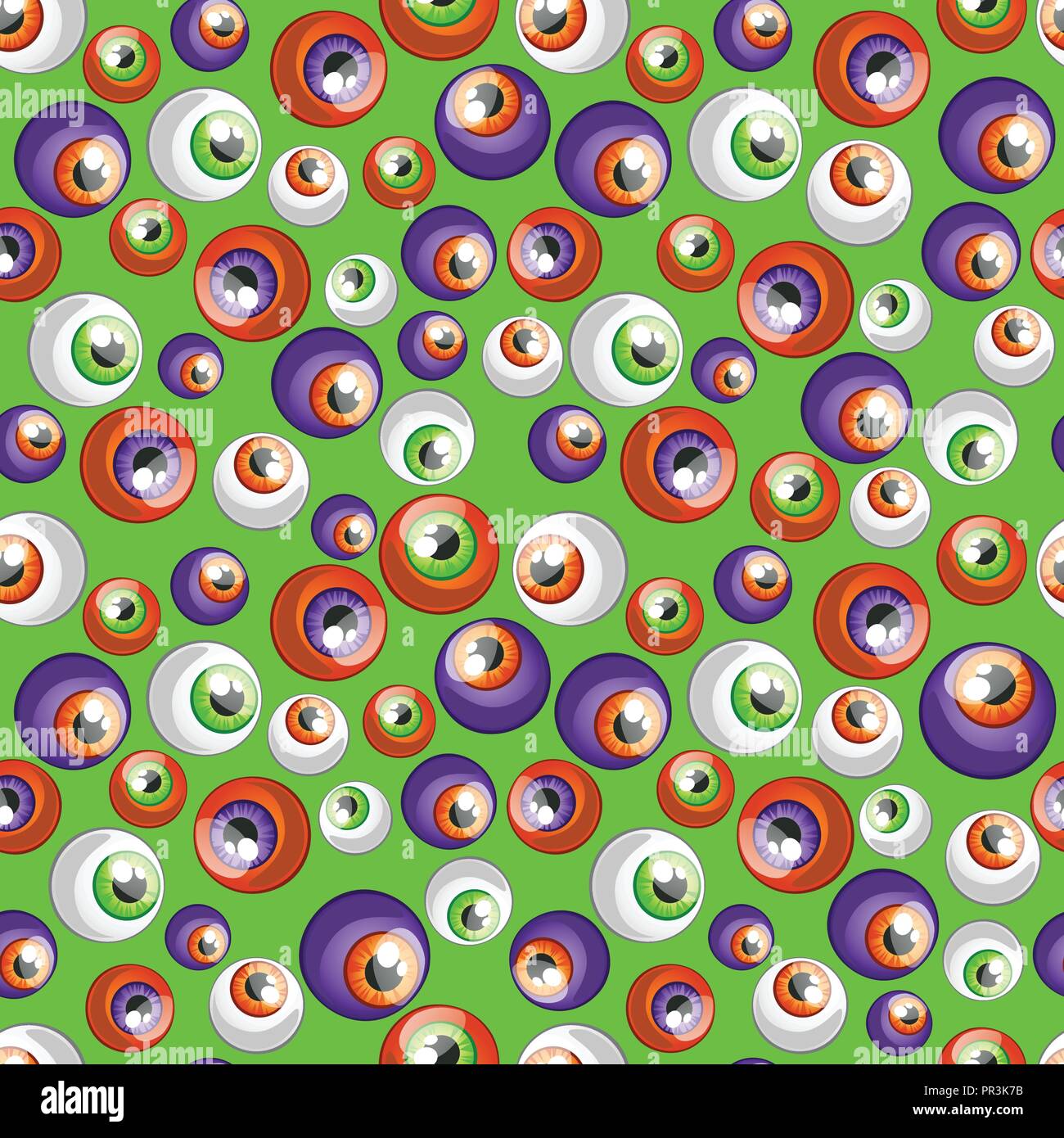 Texture of human colorful eyeballs isolated on green background. Sketch ...