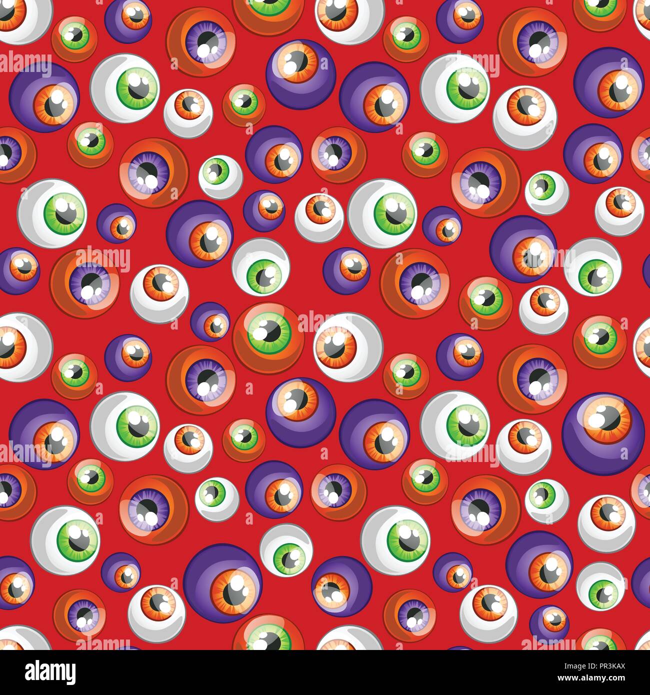 Texture of human colorful eyeballs isolated on red background. Sketch ...