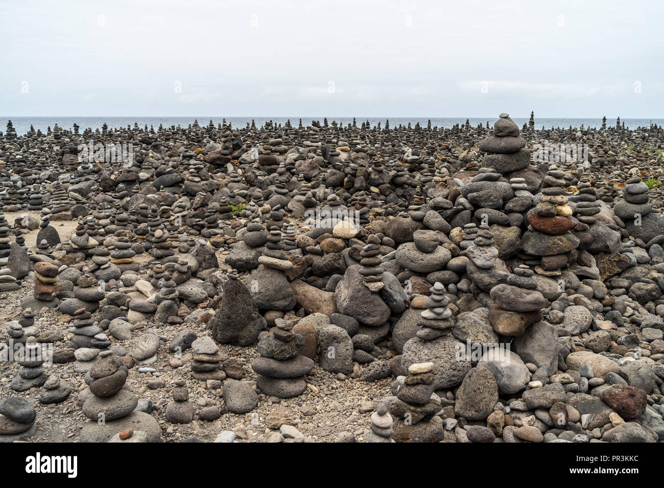 A pile of pebbles is built in the form of a pyramid. Landscape Stock ...