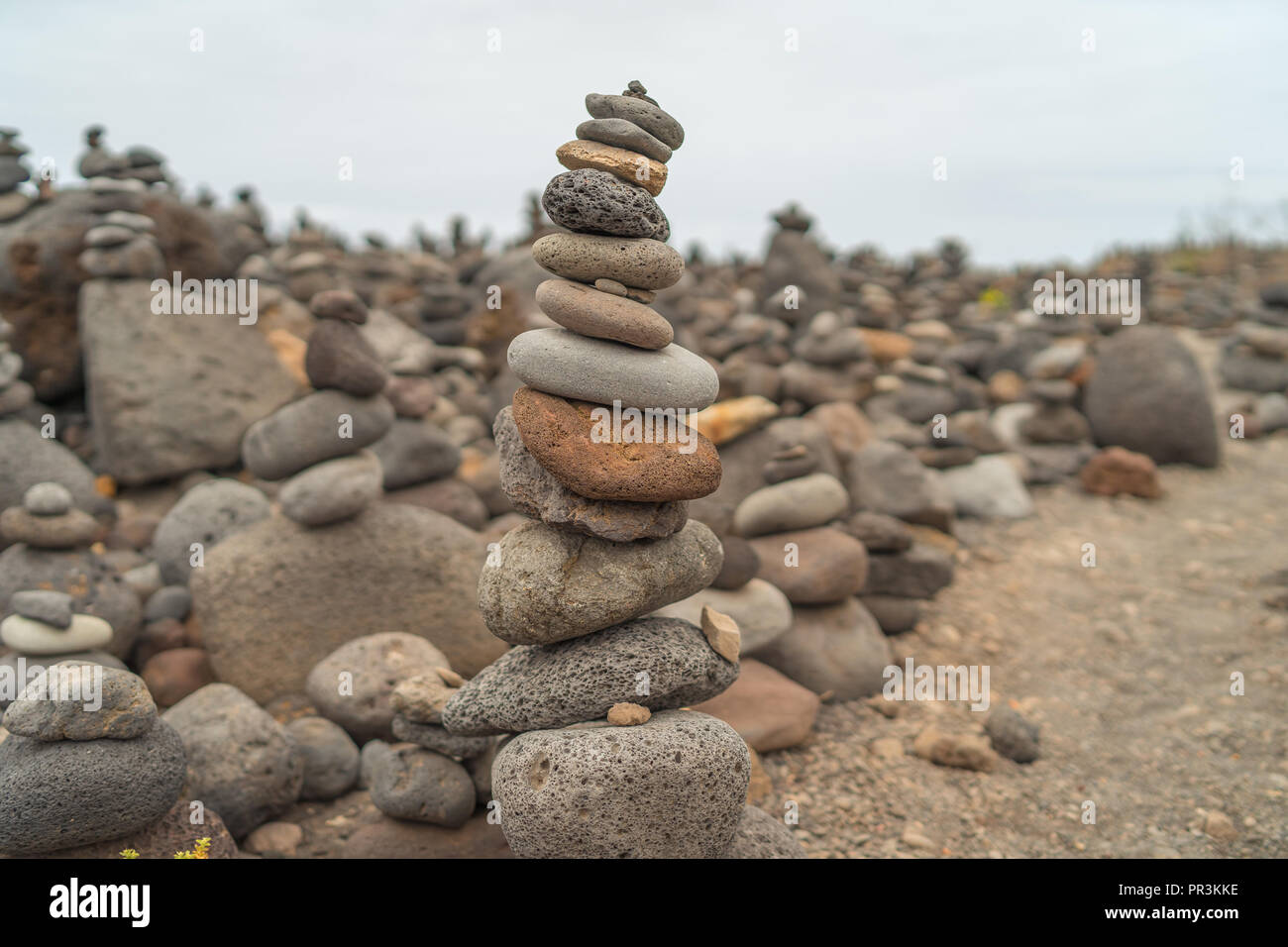 A pile of pebbles is built in the form of a pyramid Stock Photo - Alamy