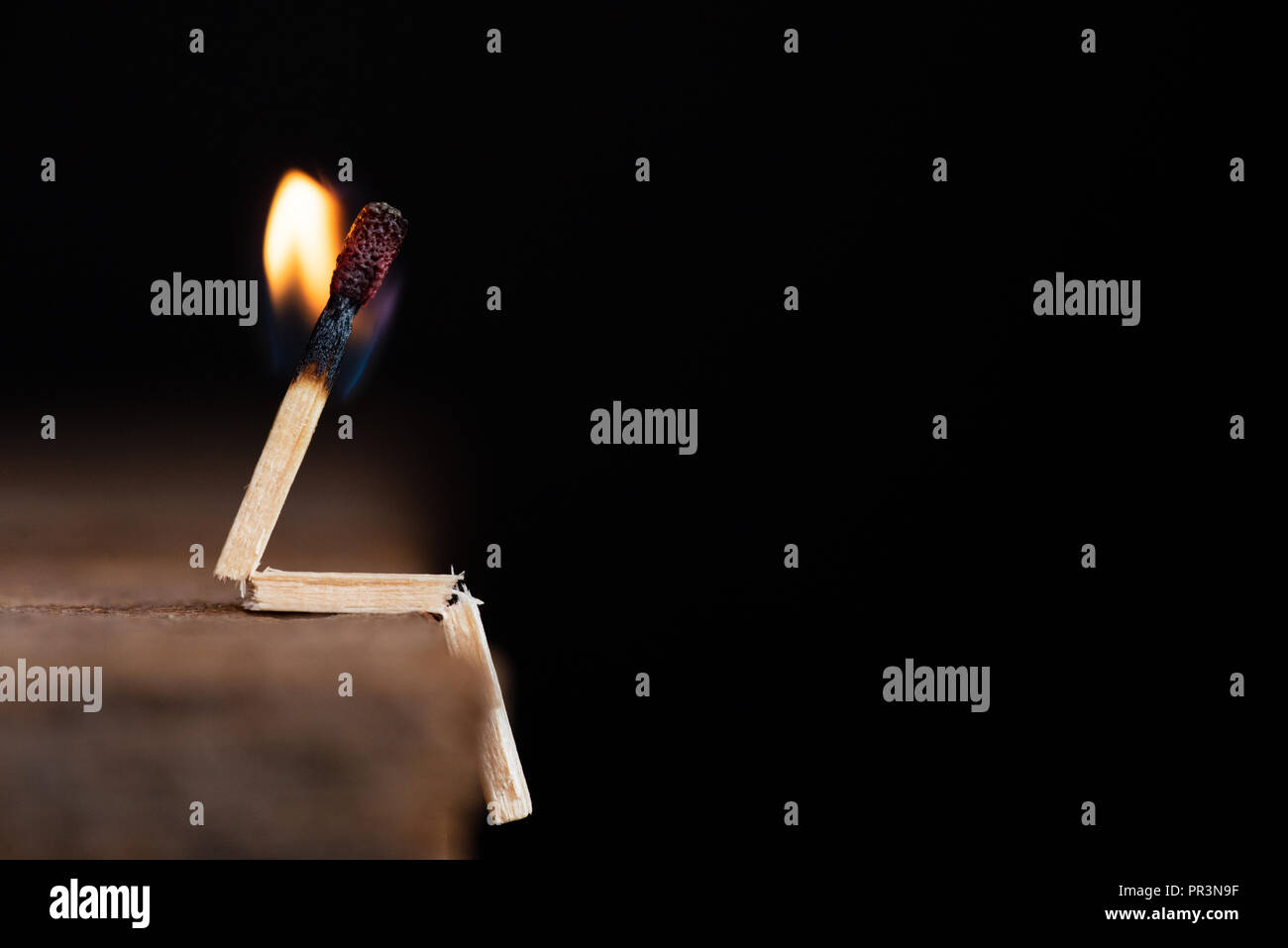 Wooden matchstick burning orange hi-res stock photography and images ...