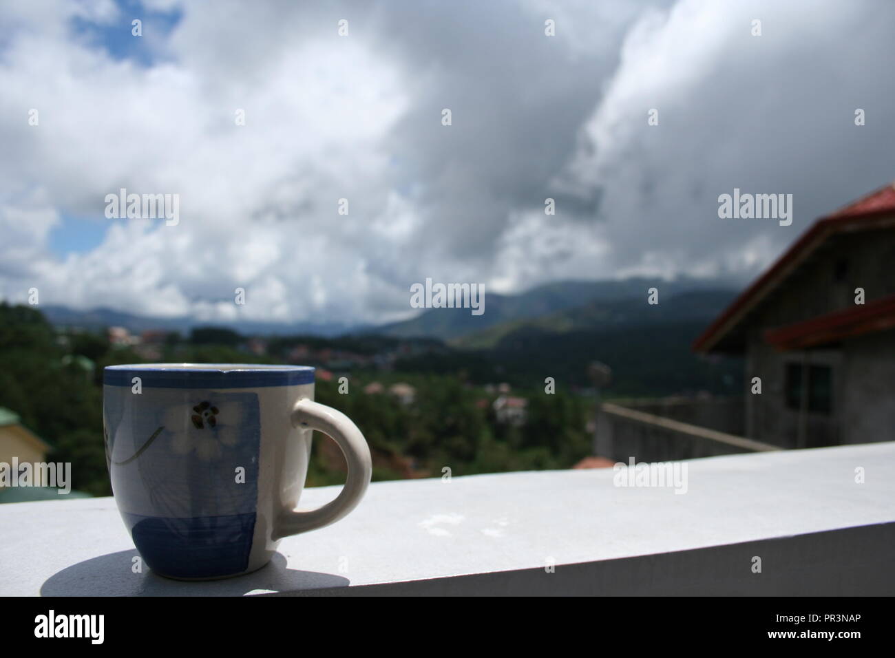 coffee in the morning with a scenic view Stock Photo - Alamy