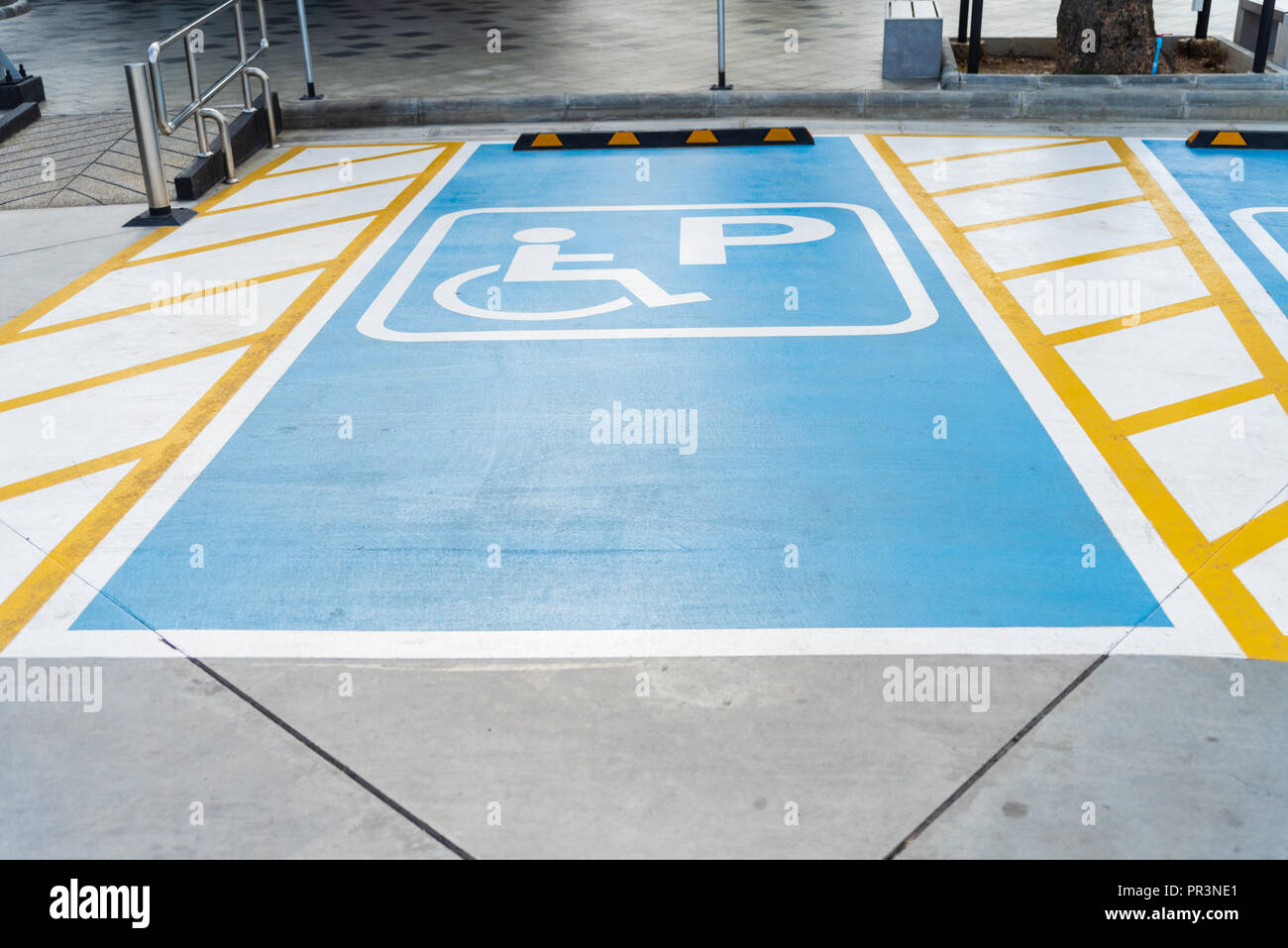 International handicapped (wheelchair) or Disabled parking symbol ...