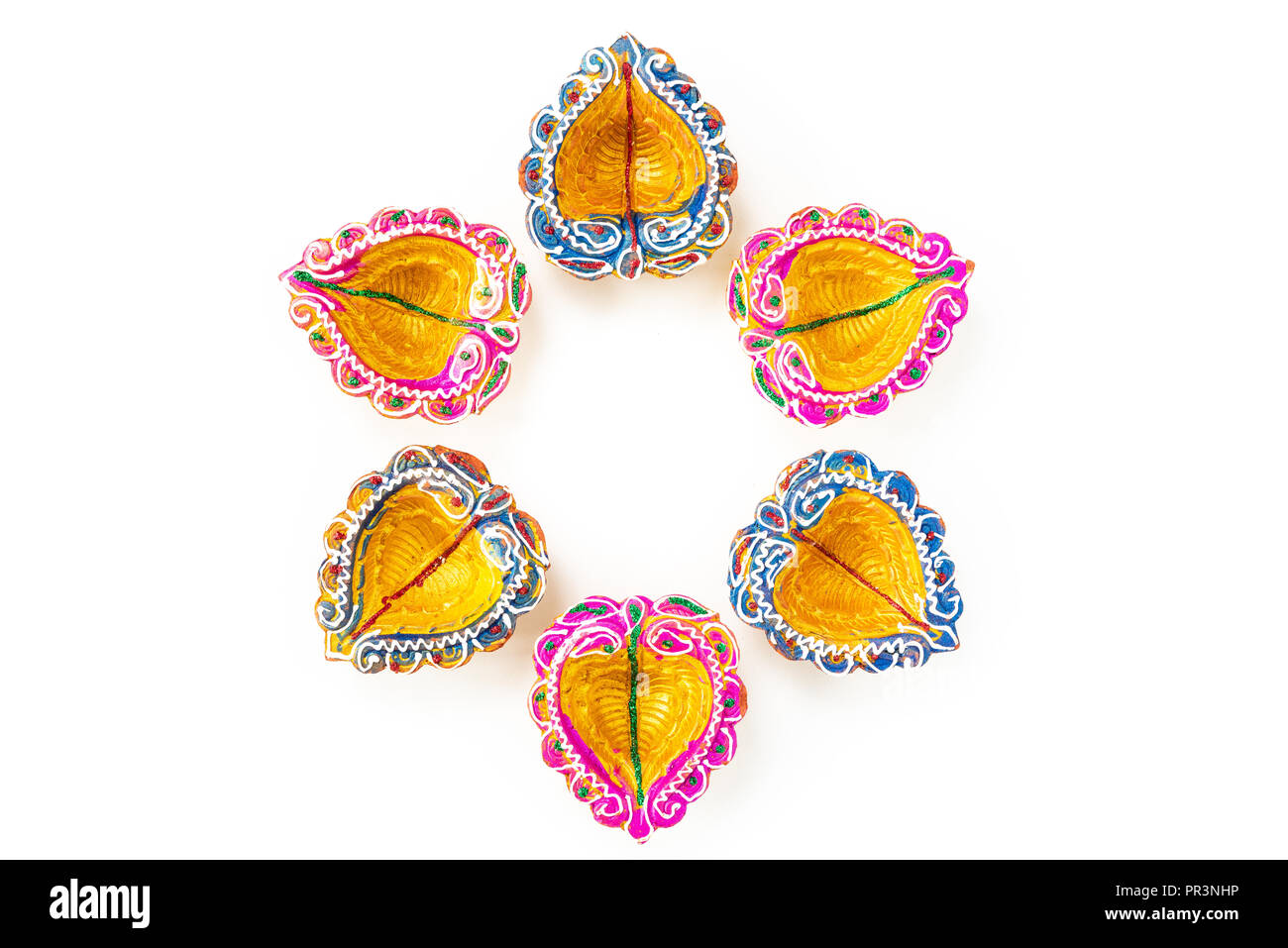 Happy Diwali - Clay Diya lamps lit during Dipavali, Hindu festival of ...