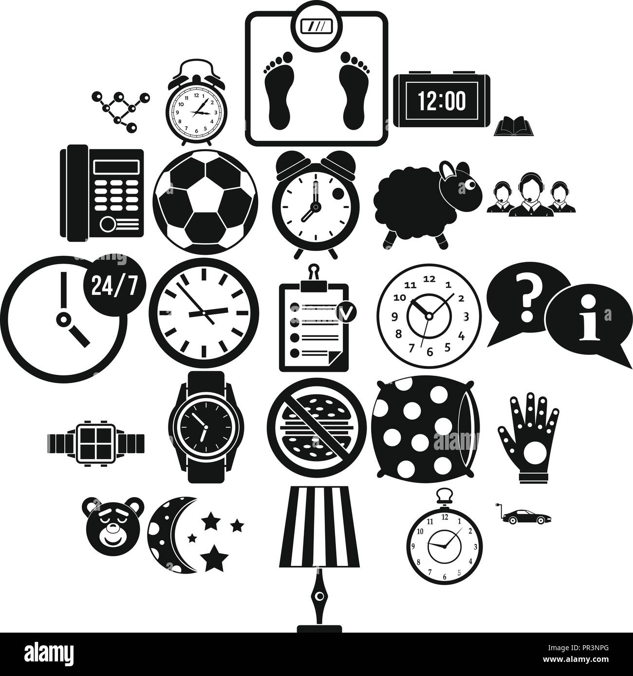 Watch icons set, simple style Stock Vector Image & Art - Alamy